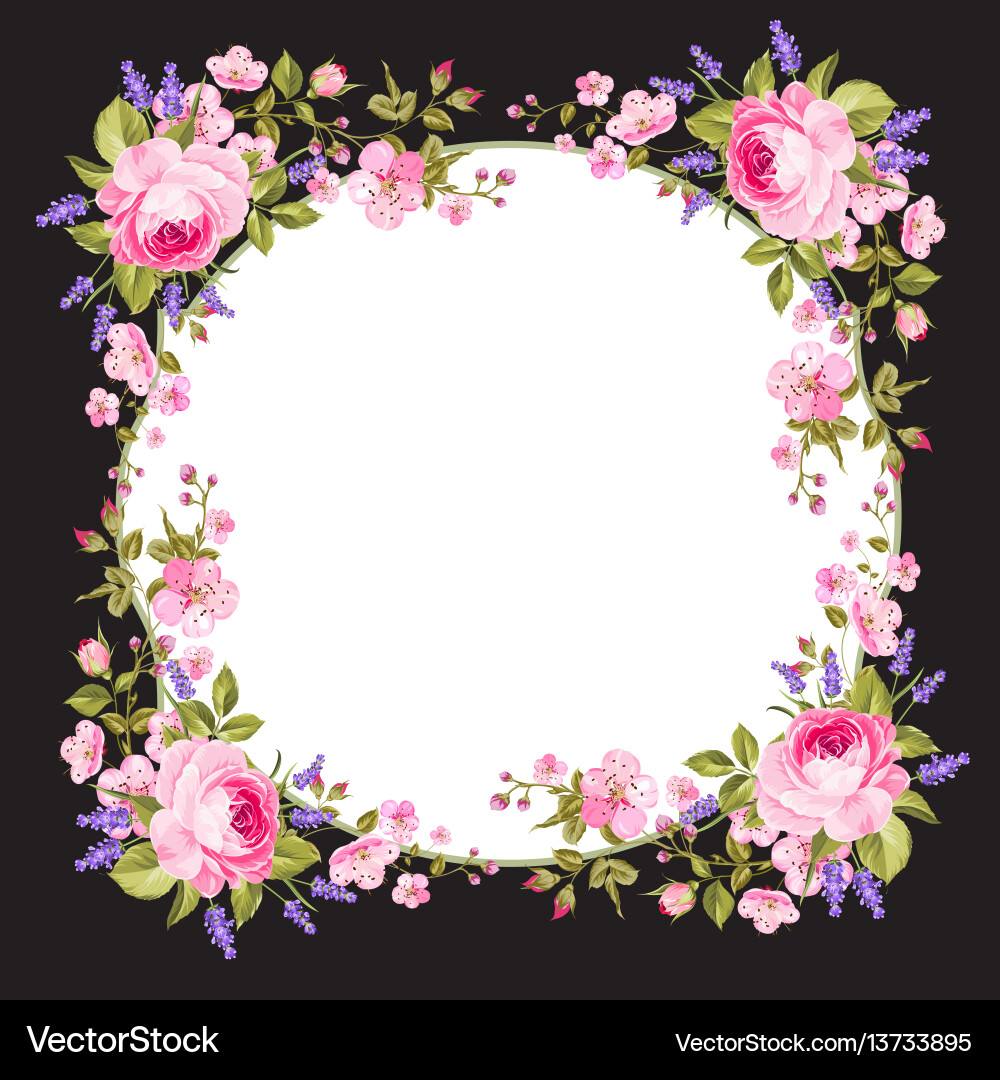 Spring flowers border Royalty Free Vector Image