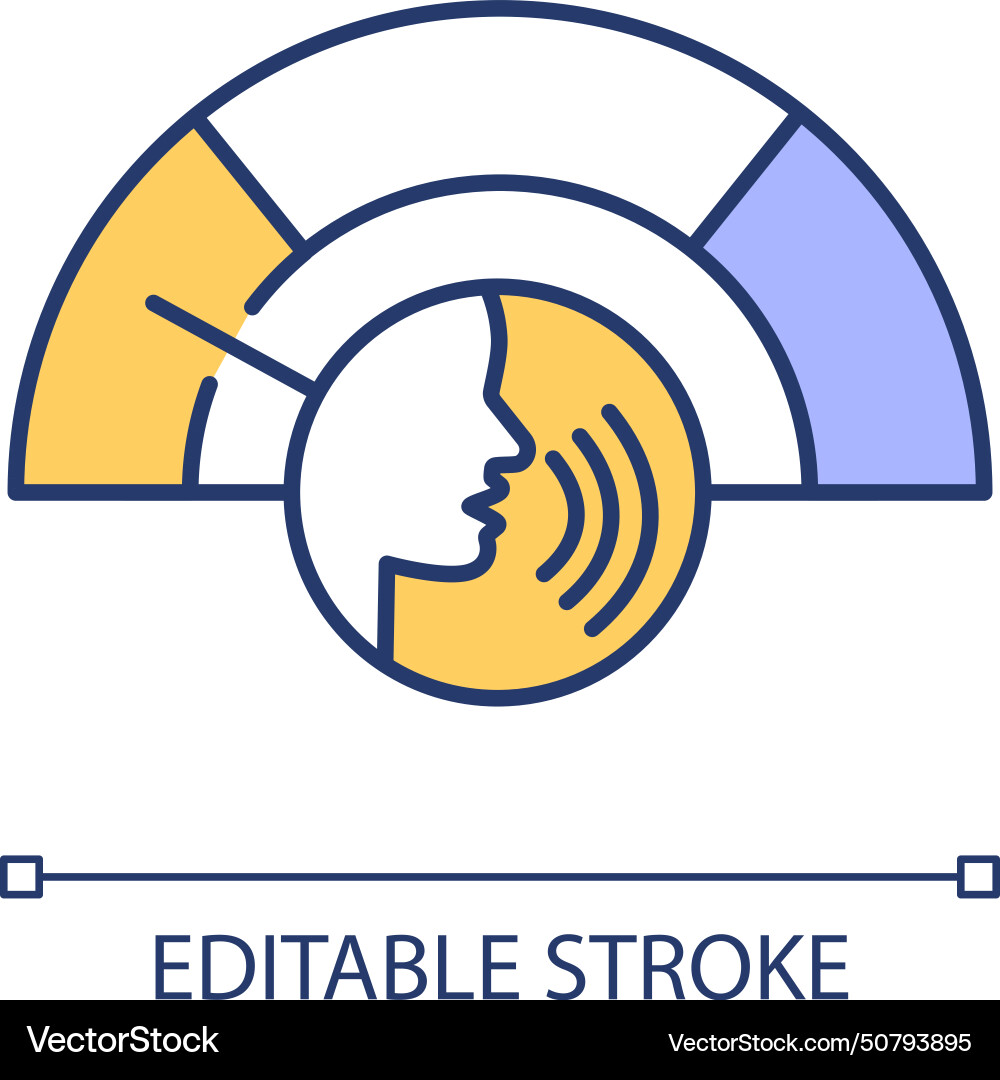 Voice progress meter rgb color icon Royalty Free Vector