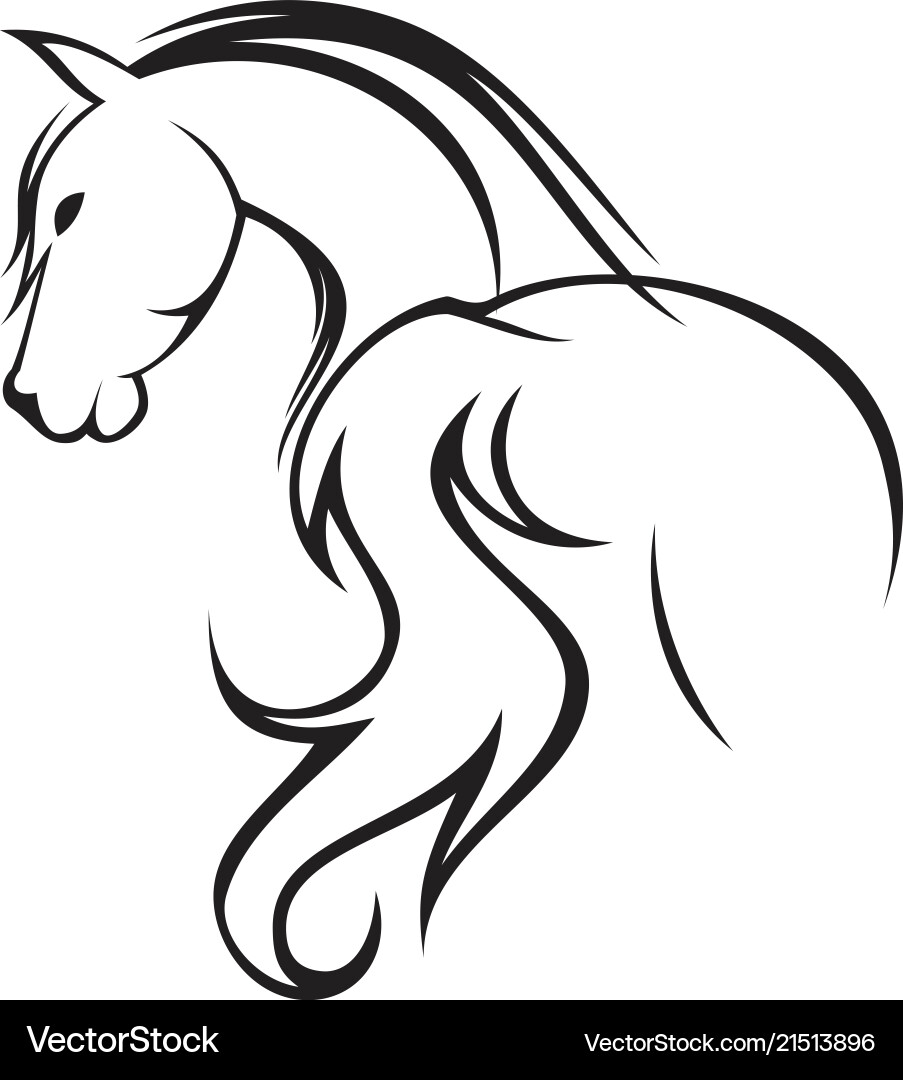 Back horse Royalty Free Vector Image - VectorStock