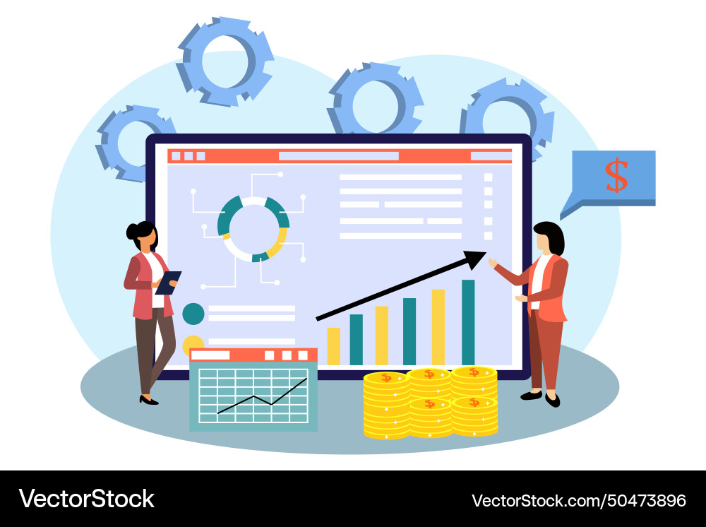 Business flat design Royalty Free Vector Image