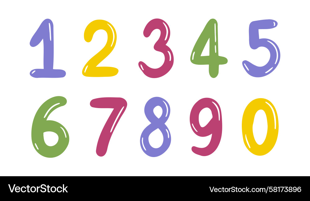 Colorful Number Set - Kids Decor Royalty Free Vector Image