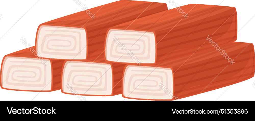 Crab sticks on white Royalty Free Vector Image