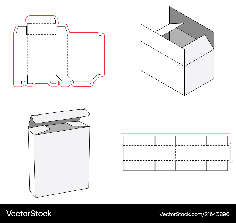 Die Cut Box Template - Paper Packaging Royalty Free Vector