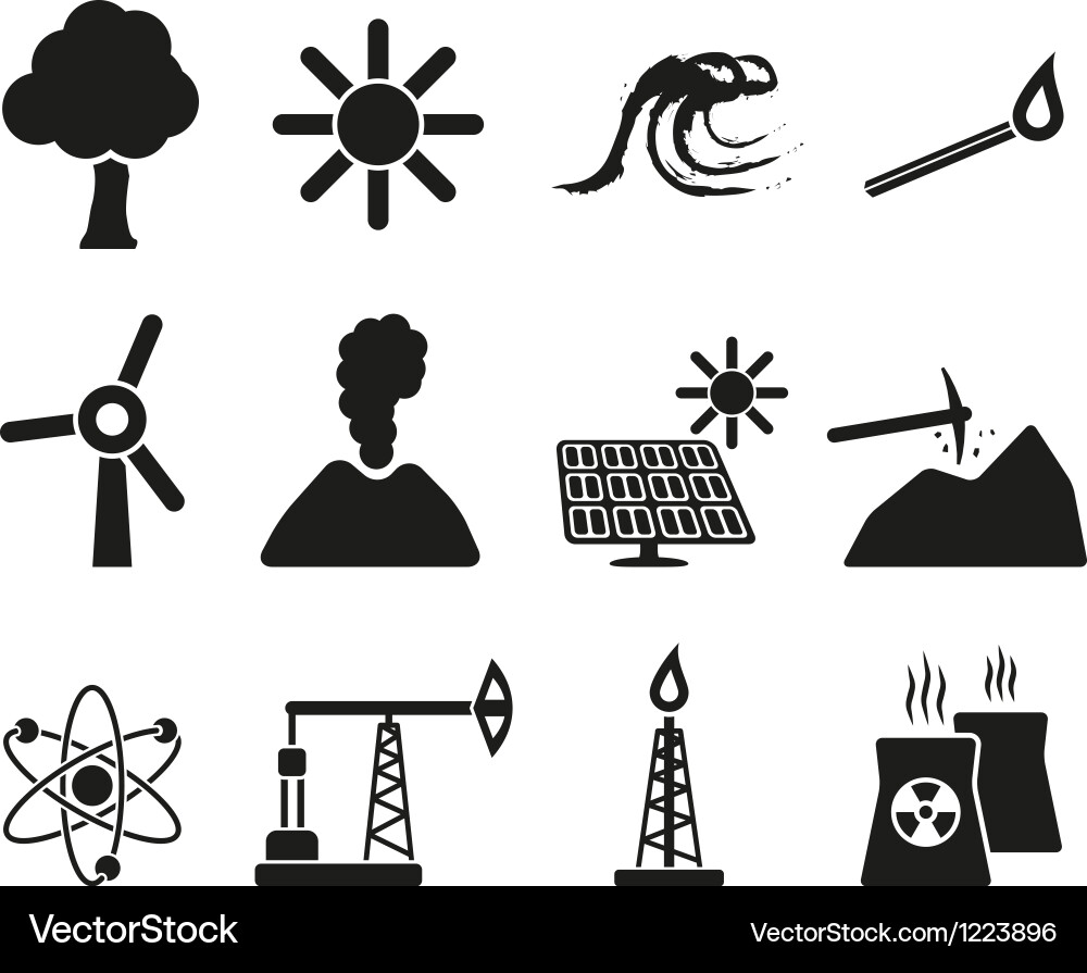 Energy & Resource Icon Set Royalty Free Vector Image