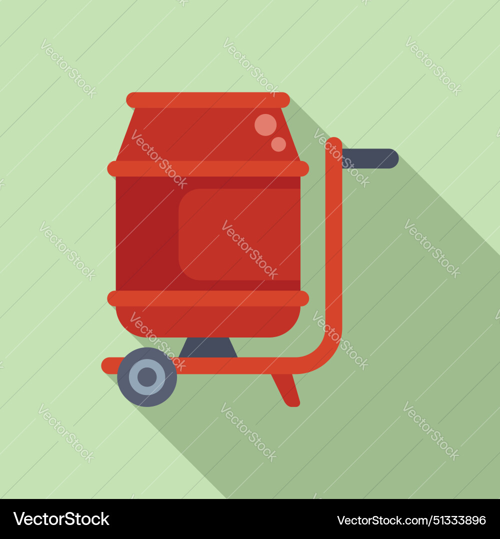 Flat design concrete mixer Royalty Free Vector Image
