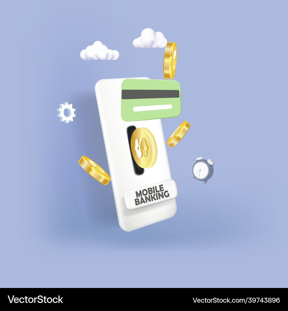 Mobile banking service financial payment Vector Image
