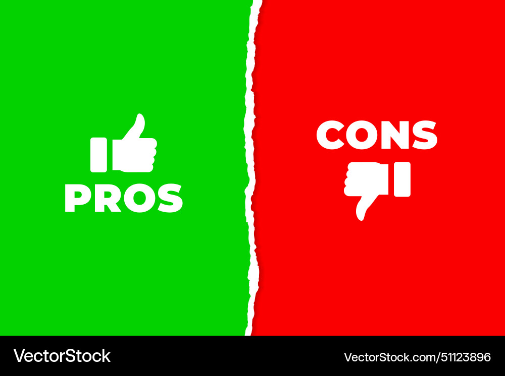 Pros and cons compare icon in paper torn style Vector Image