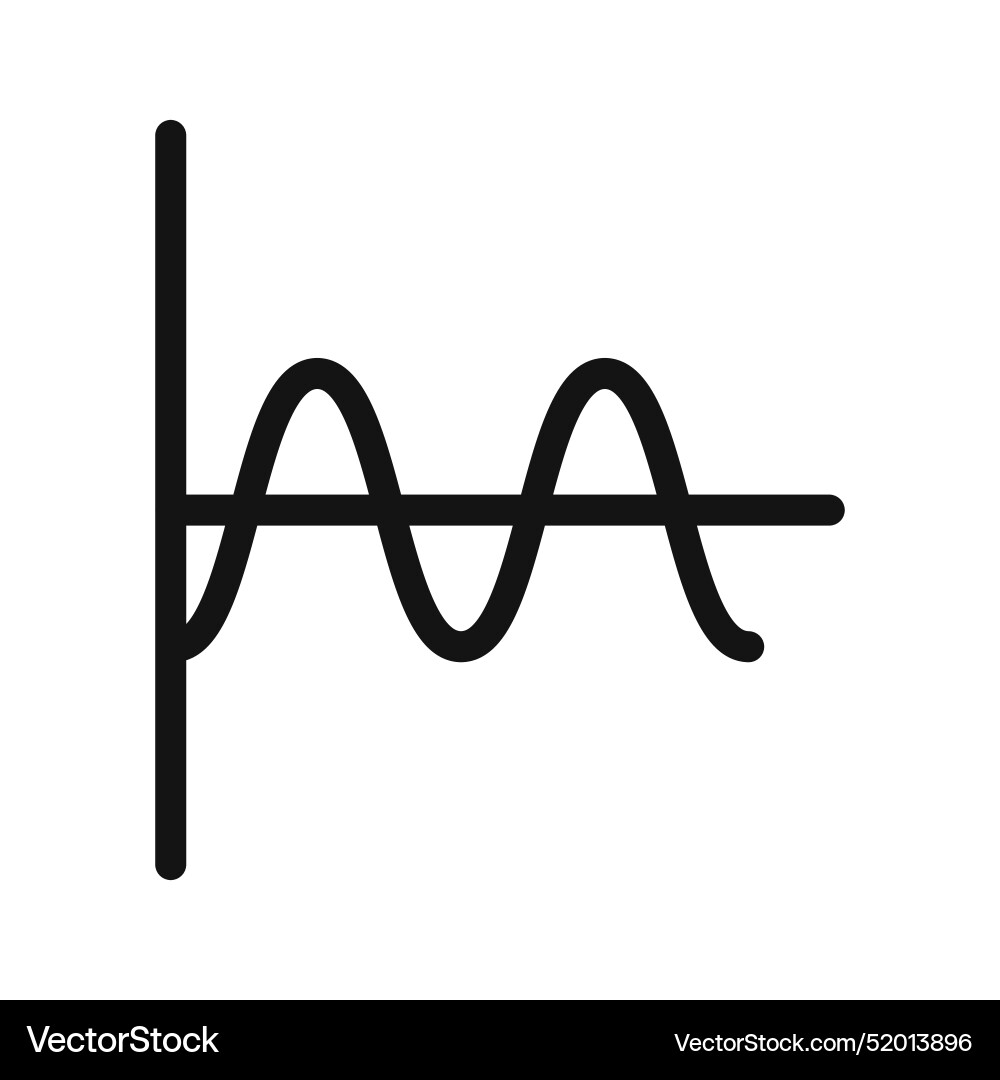 Sinusoid Icon Black Line Art Royalty Free Vector Image