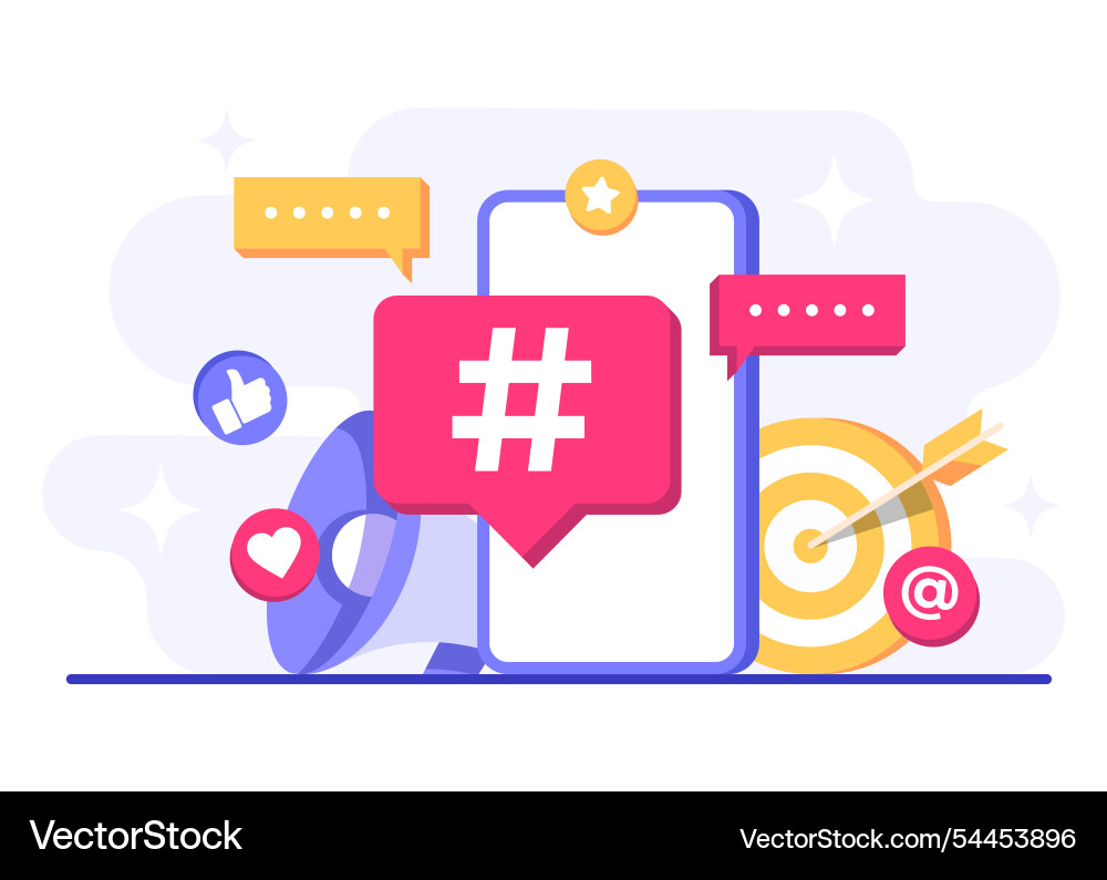 Social media marketing concept flat for web Vector Image