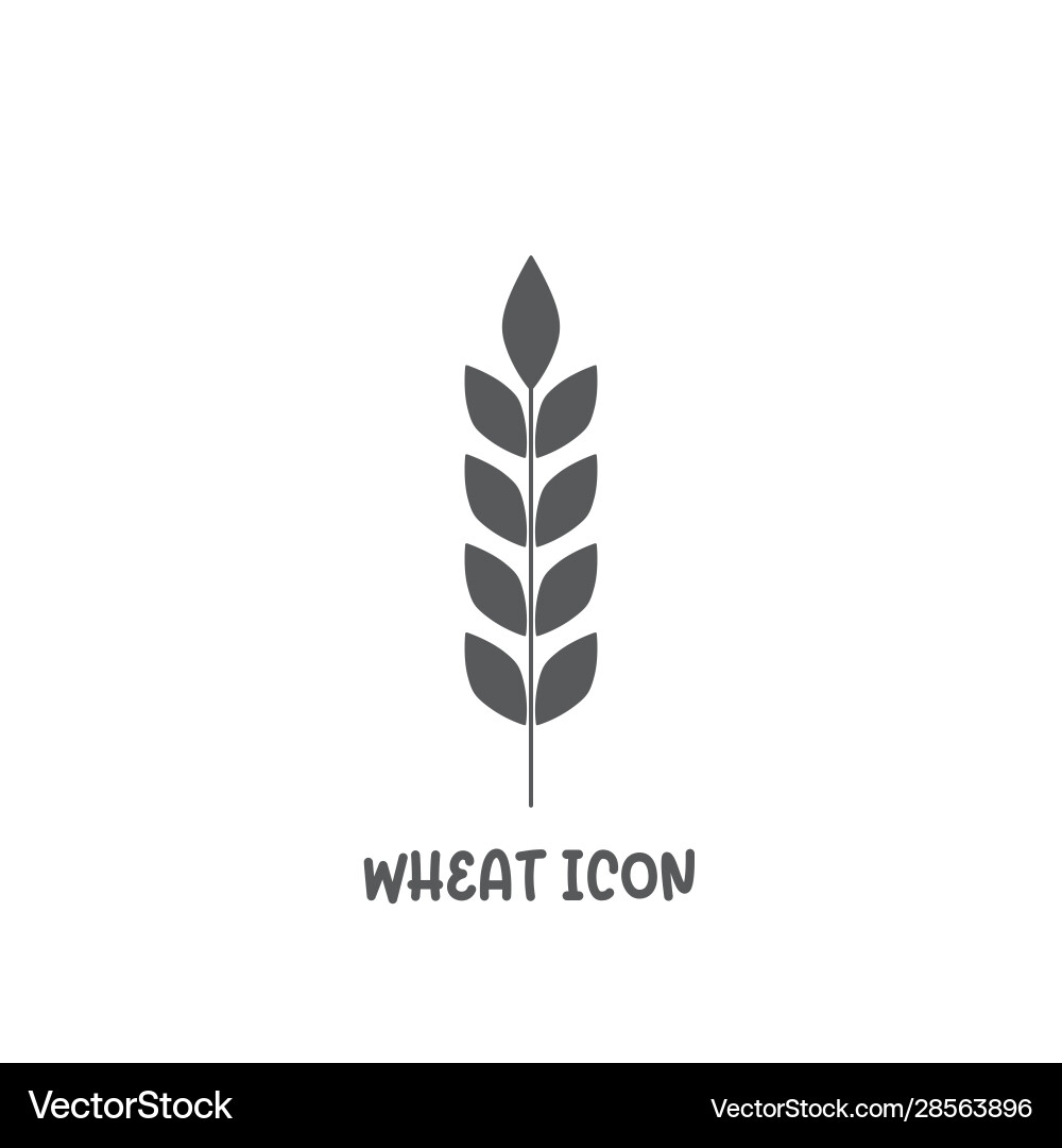 Wheat icon simple flat style Royalty Free Vector Image