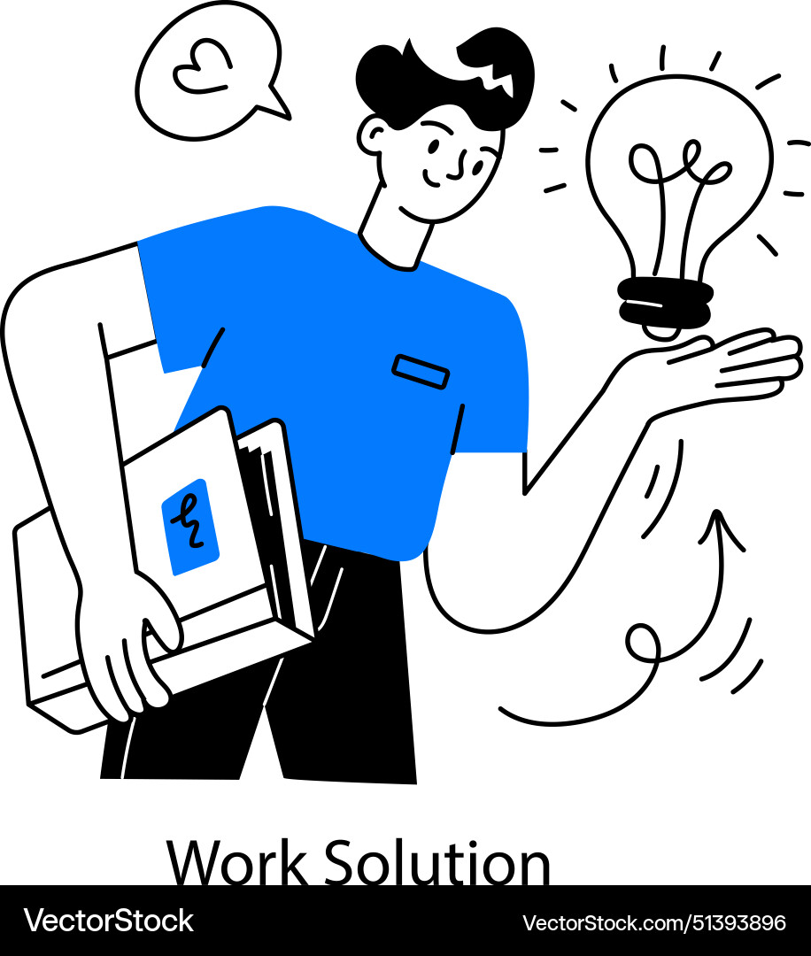 Work solution Royalty Free Vector Image - VectorStock