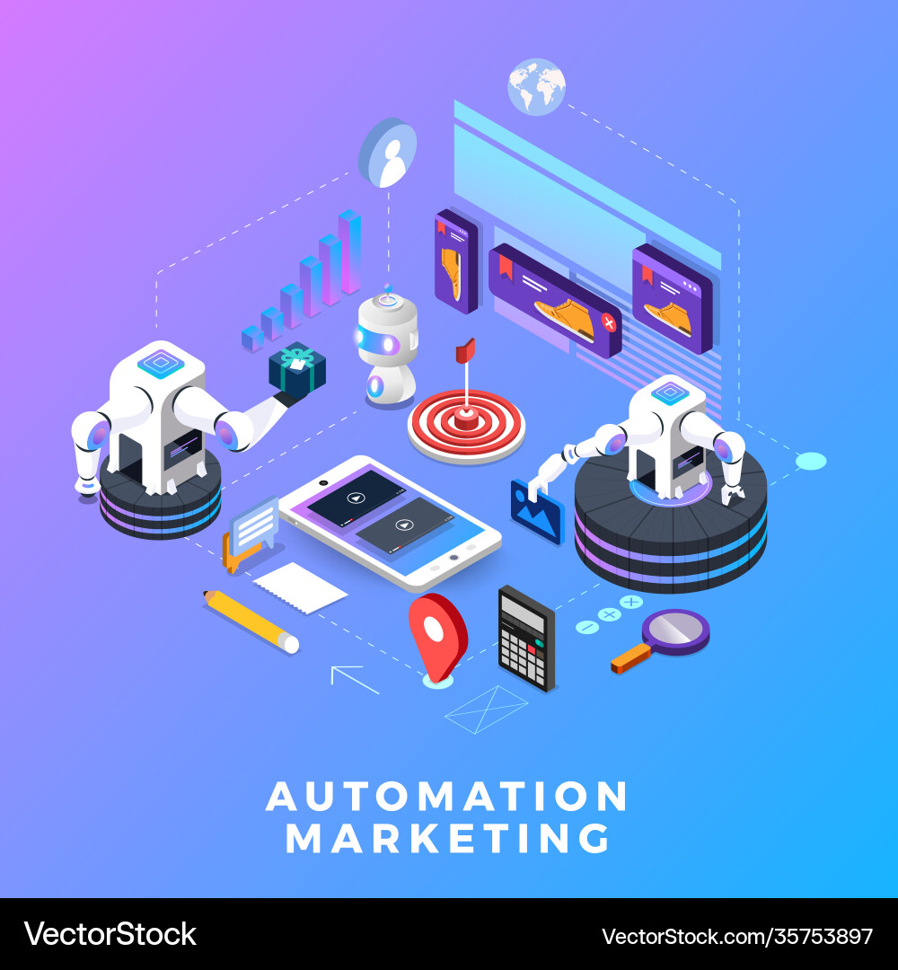 Automation marketing 01 Royalty Free Vector Image
