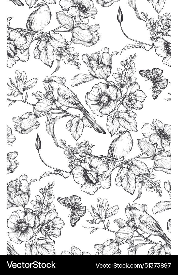 Beautiful hand drawn seamless pattern Royalty Free Vector