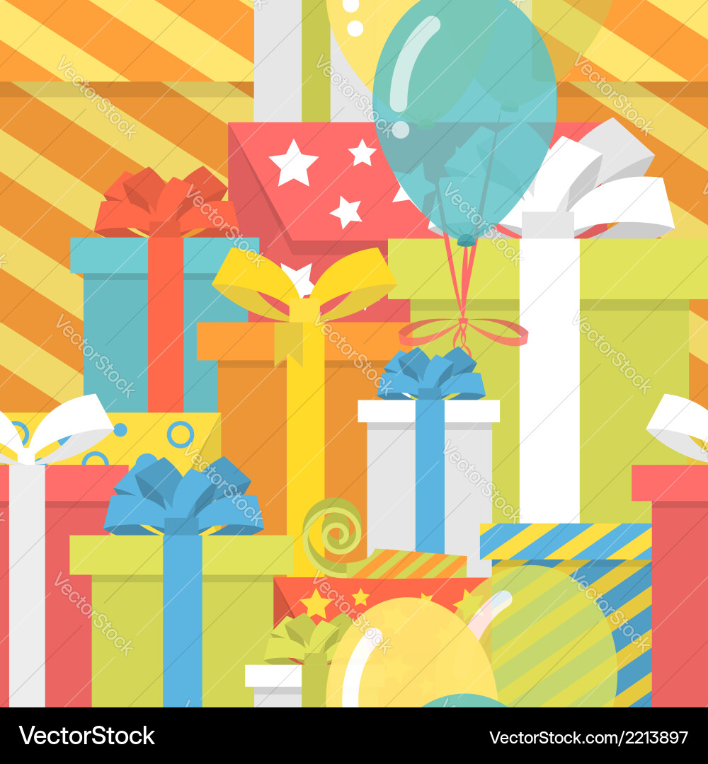 Birthday pattern with gifts Royalty Free Vector Image