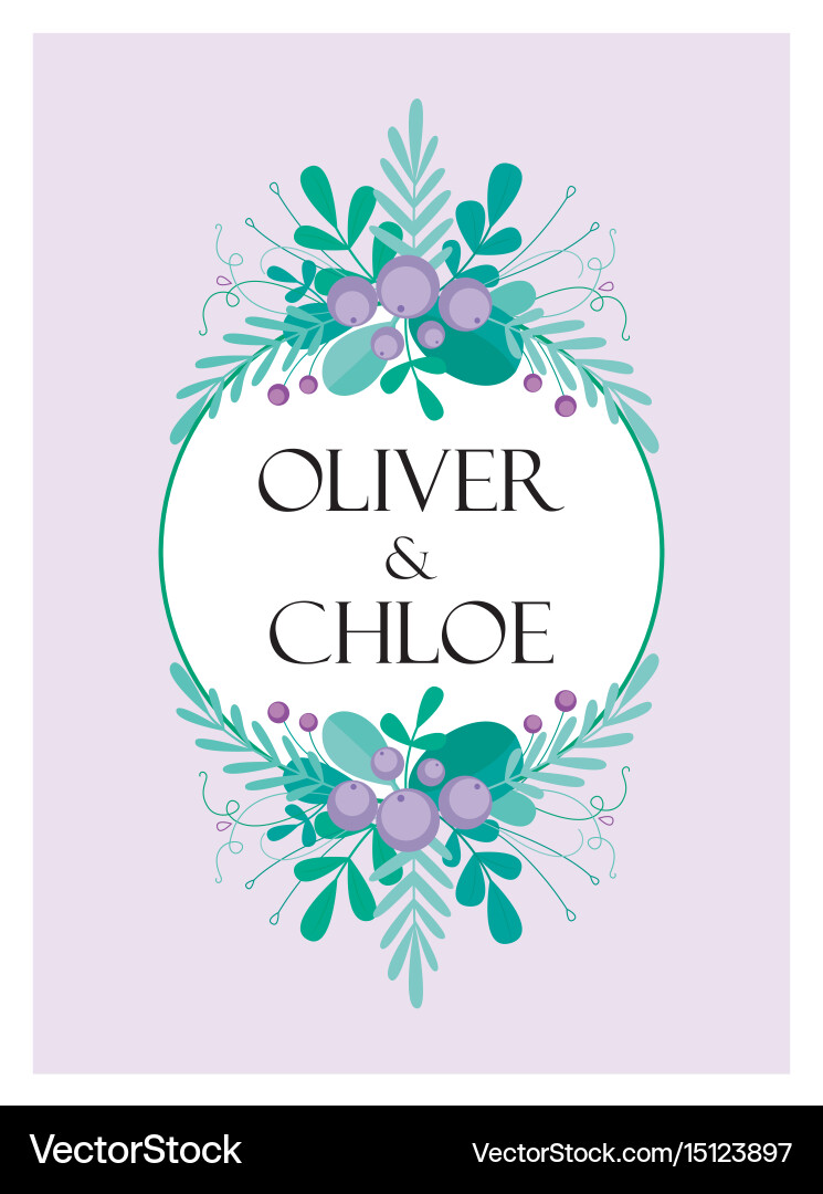 Cute wedding invitation card template with hand Vector Image