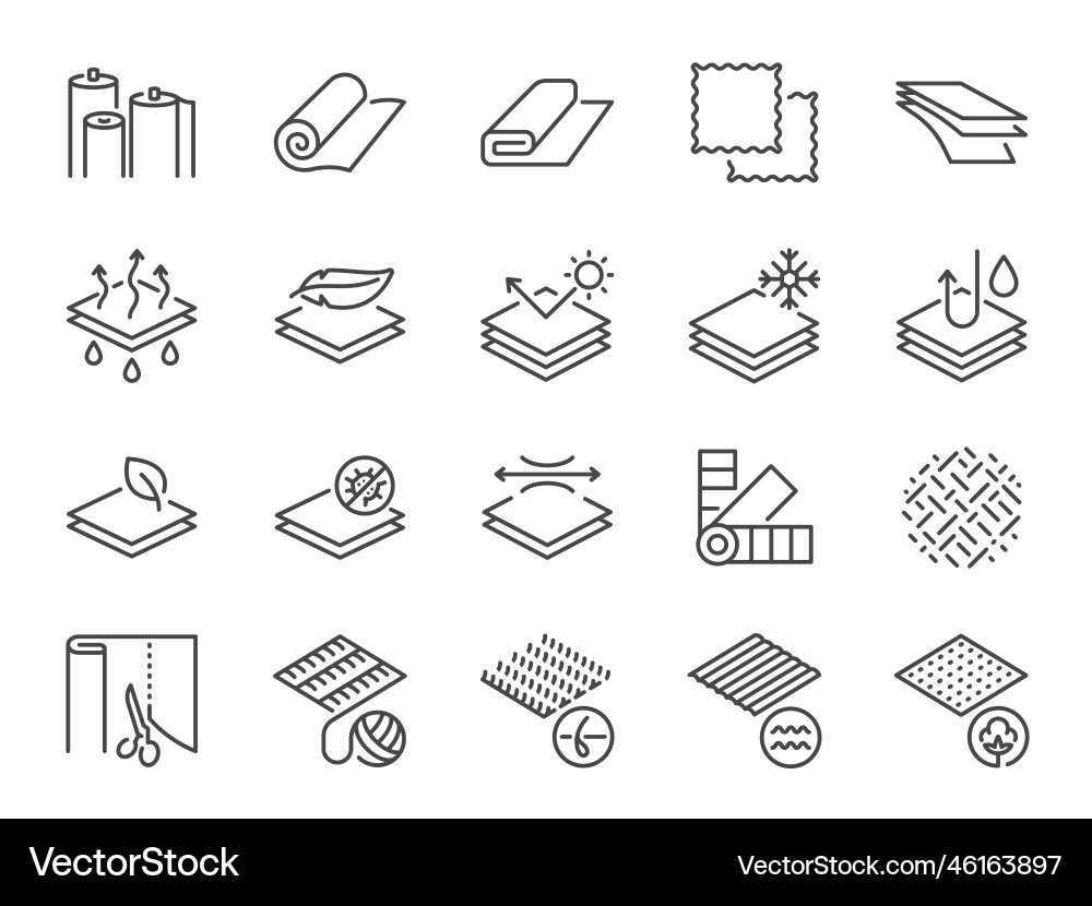 Fabric icon set Royalty Free Vector Image - VectorStock