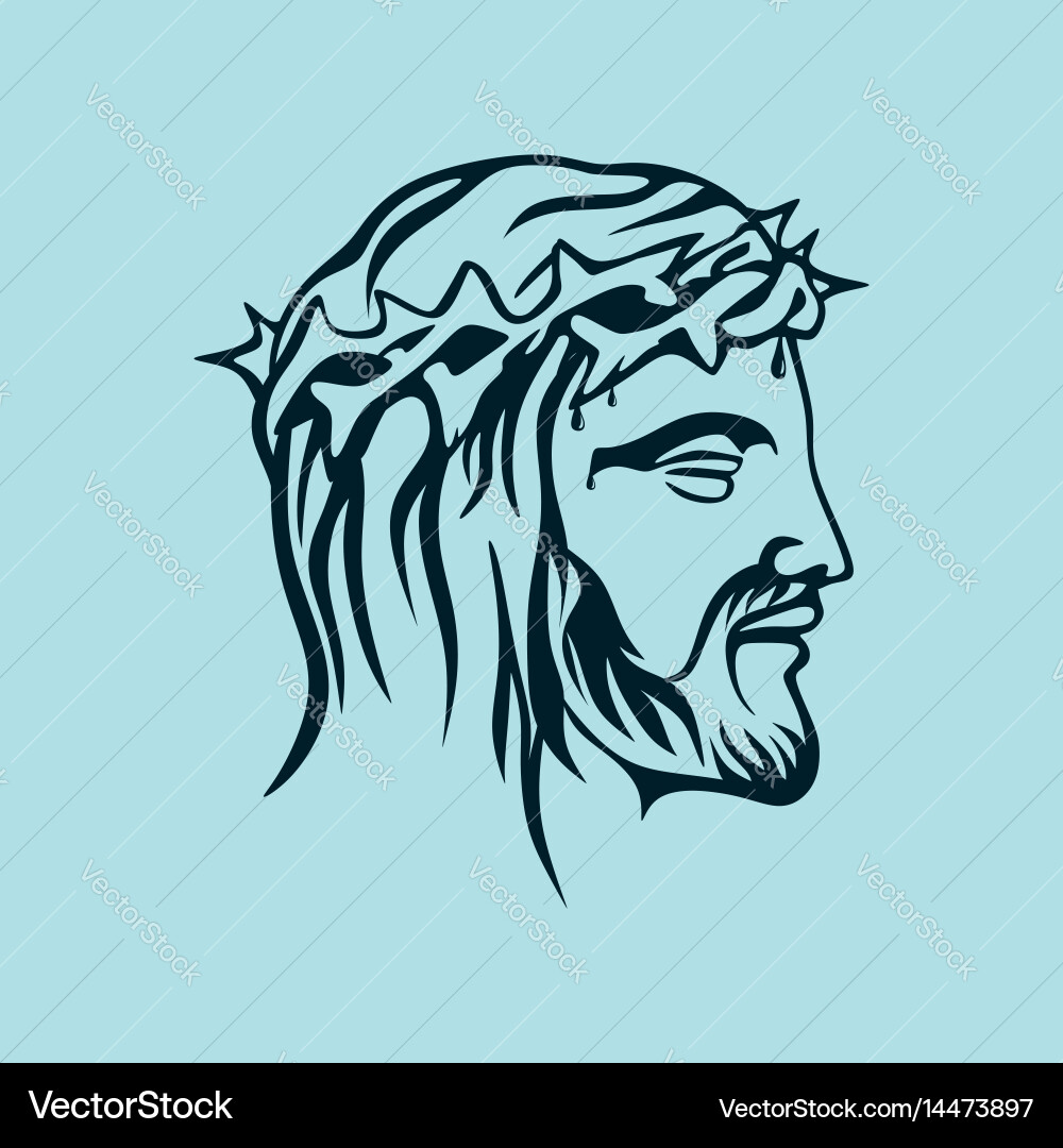 Face of jesus christ Royalty Free Vector Image