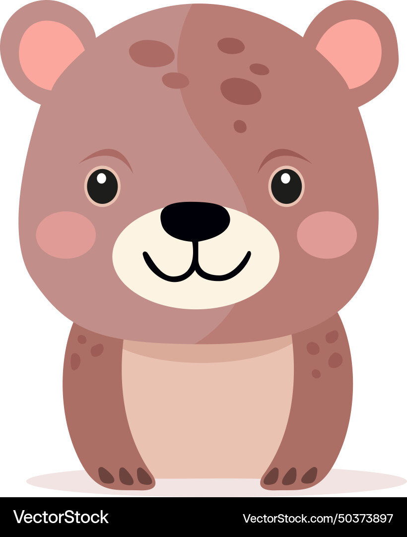 Flat of a stylized cute bear Royalty Free Vector Image