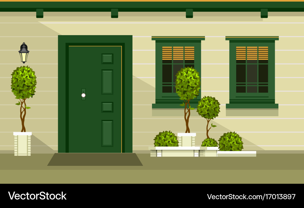 Front entrance door Royalty Free Vector Image - VectorStock