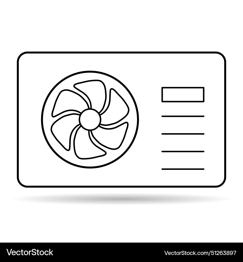 Heat pump air source shadow icon cooling electric Vector Image