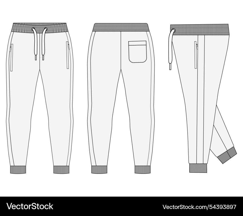 Jogger sweatpants design Royalty Free Vector Image