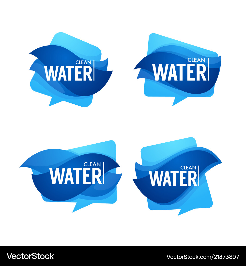 Natural spring water logo labels and stickers Vector Image