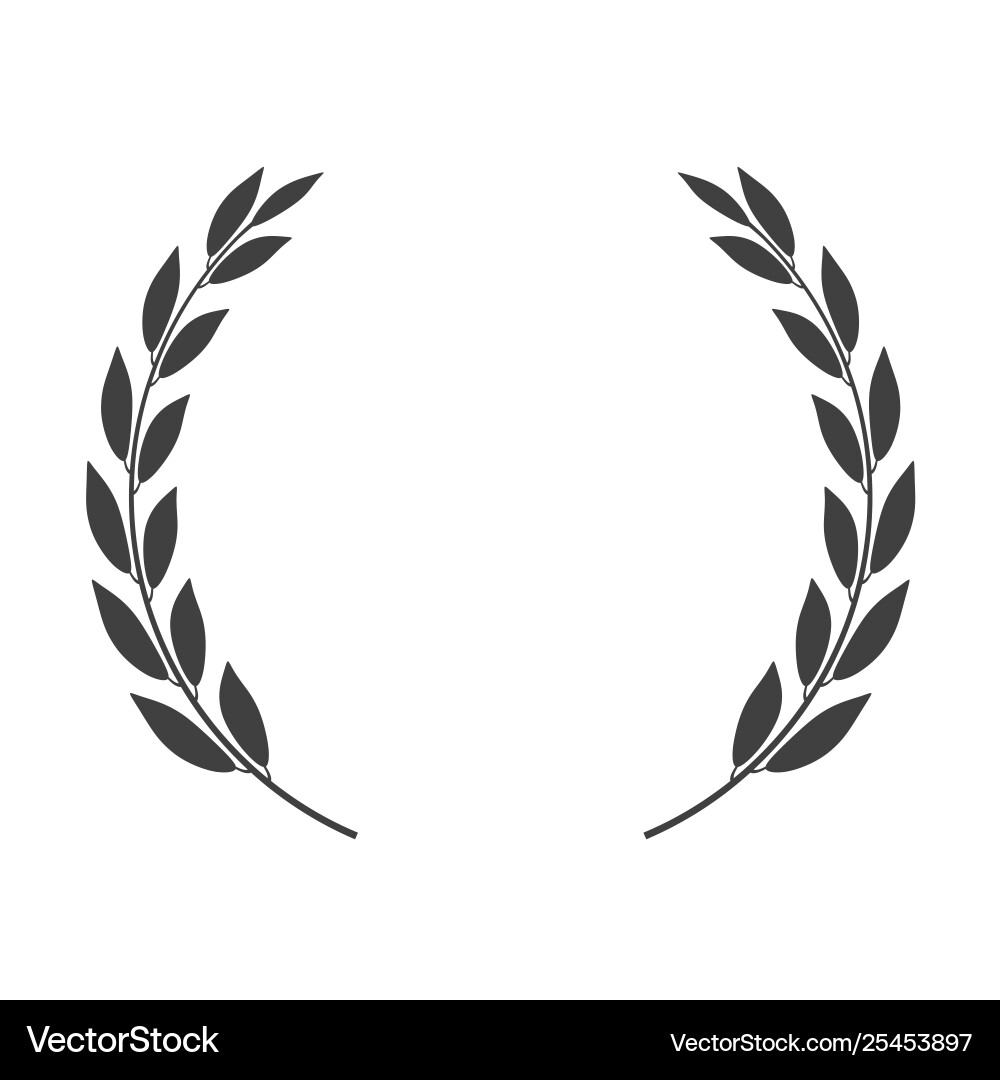 Round Laurel Wreath Icon Royalty Free Vector Image