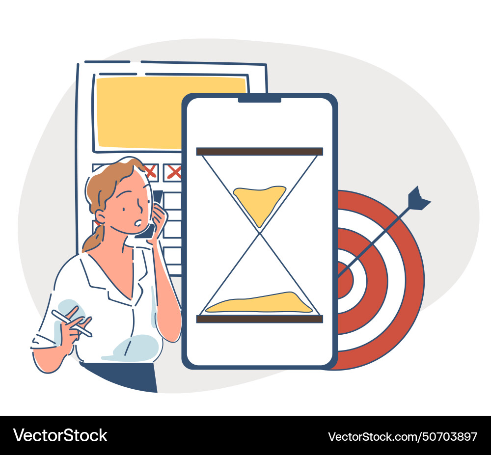 Woman with self discipline simple Royalty Free Vector Image