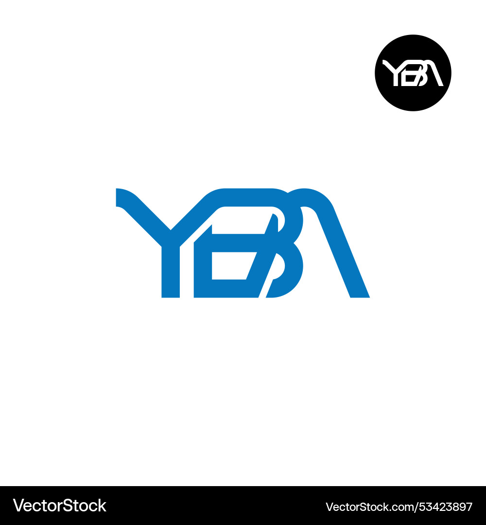 Yba logo letter monogram design Royalty Free Vector Image