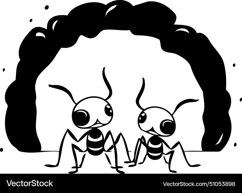 Ants on the egg a white background Royalty Free Vector Image