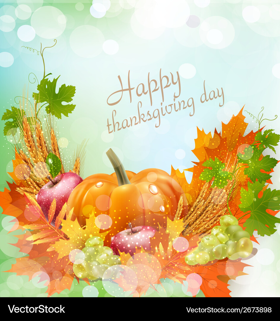 Autumn Harvest Thanksgiving Background Royalty Free Vector