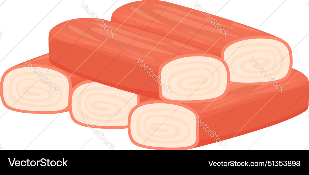 Digital of imitation crab sticks Royalty Free Vector Image