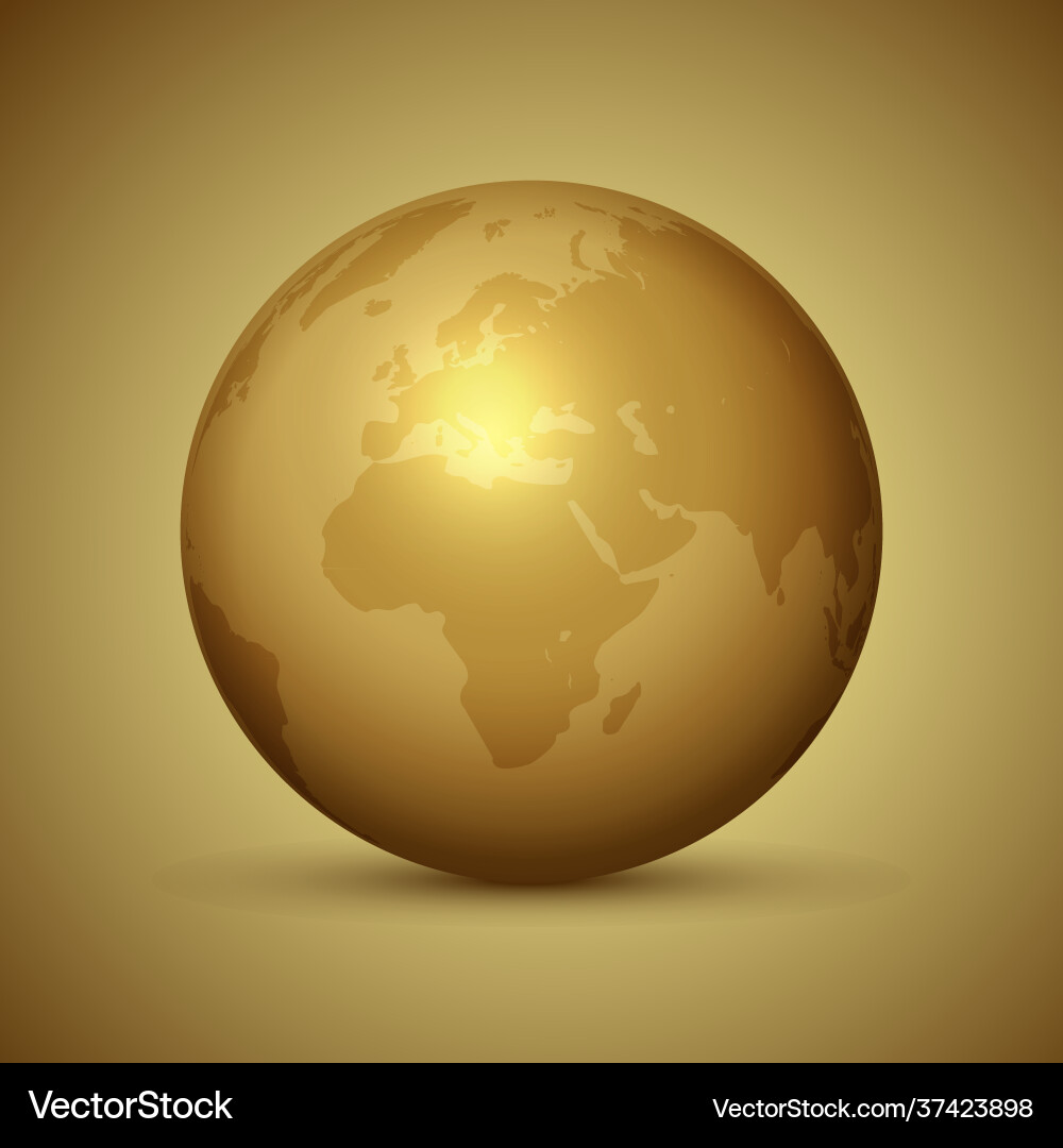Golden globe background design Royalty Free Vector Image
