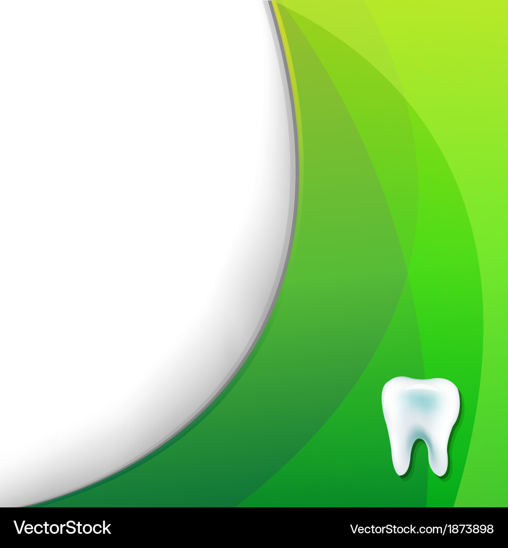 Green wallpaper with tooth Royalty Free Vector Image