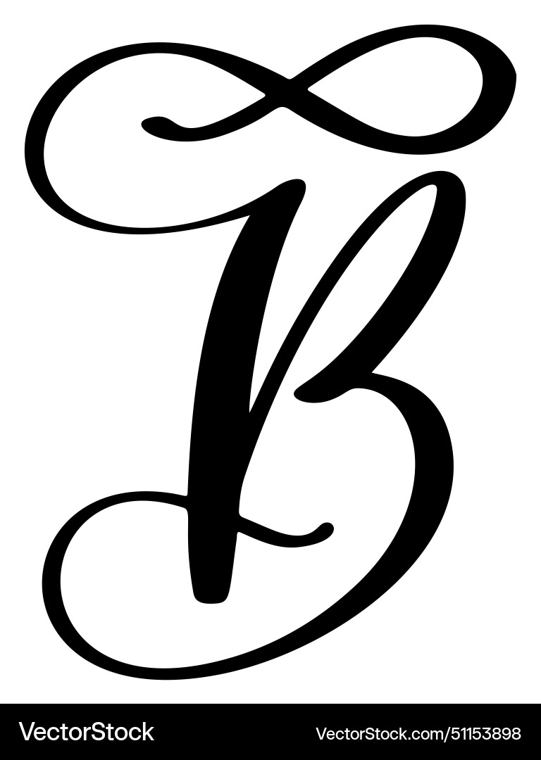 The Letter B In Calligraphy
