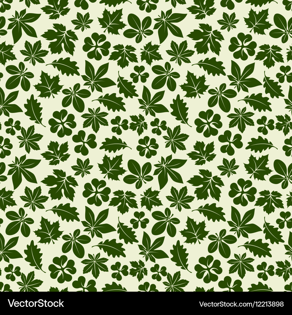 Nature seamless pattern with green leaves Vector Image