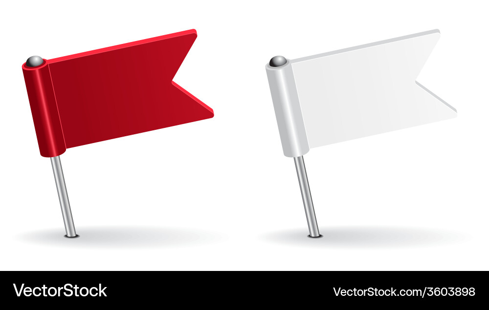 Red and white pin icon flag Royalty Free Vector Image