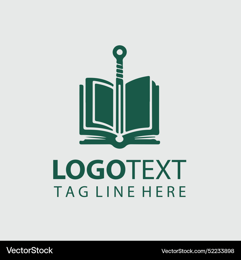 Sword book logo Royalty Free Vector Image - VectorStock