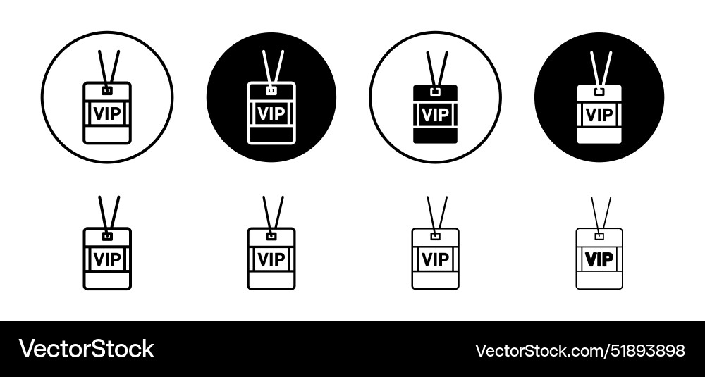 Vip neck tag icon set collection Royalty Free Vector Image