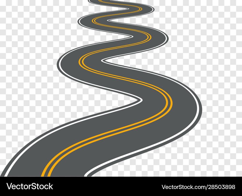 Winding Highway Path Royalty Free Vector Image