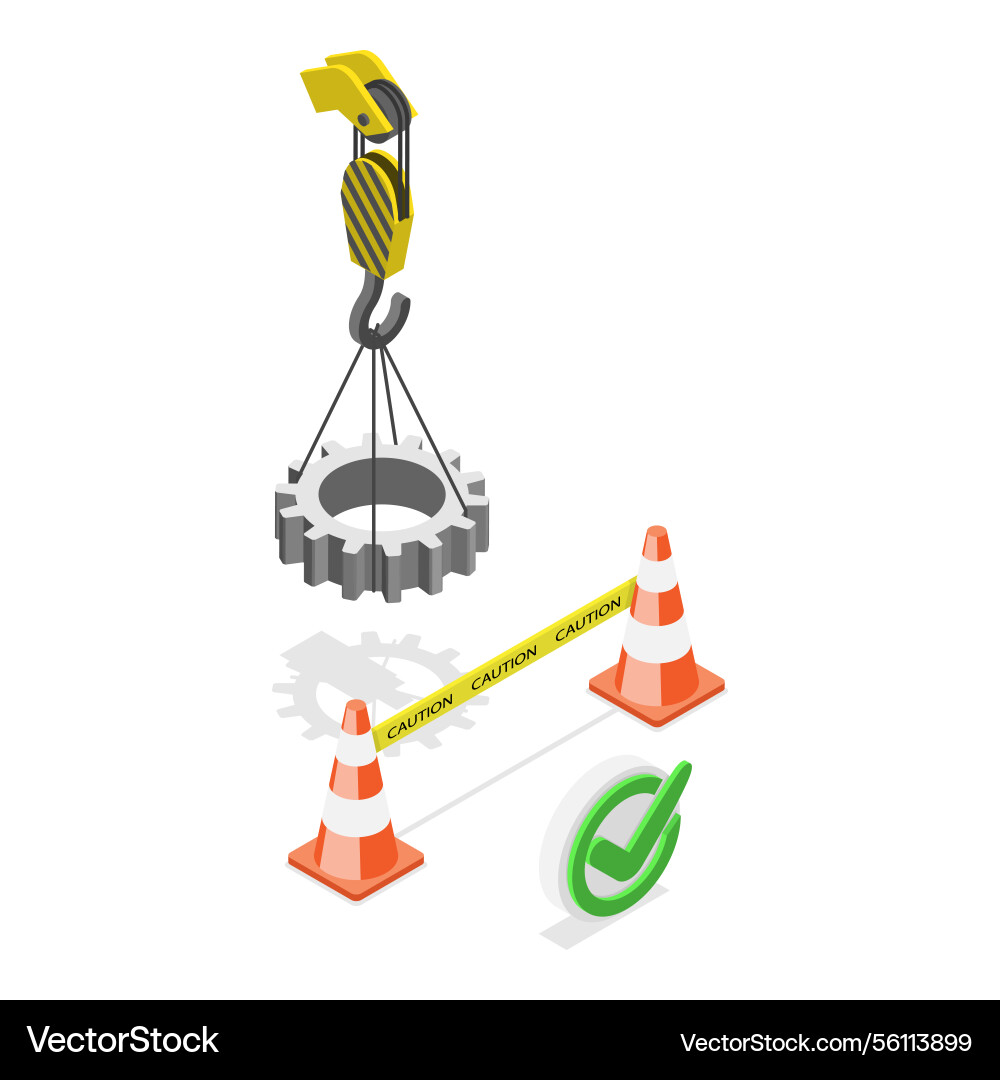 3d isometric flat of barricade Royalty Free Vector Image