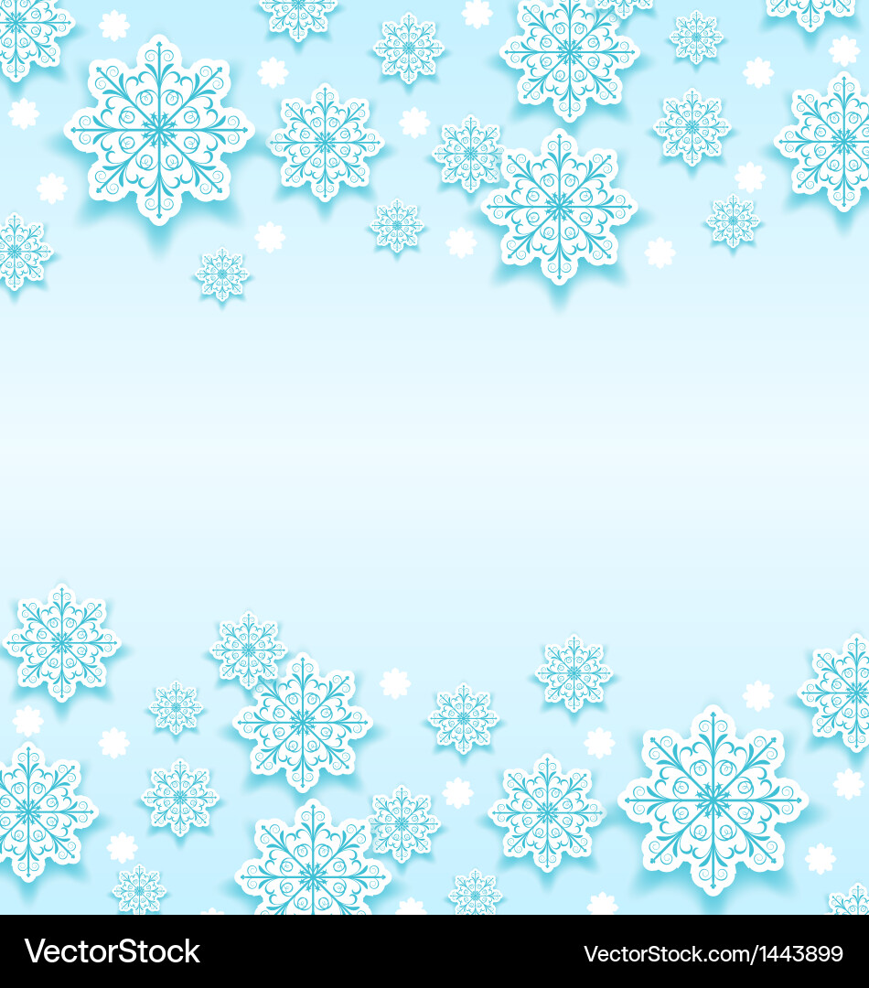 Abstract winter background with snowflakes Vector Image