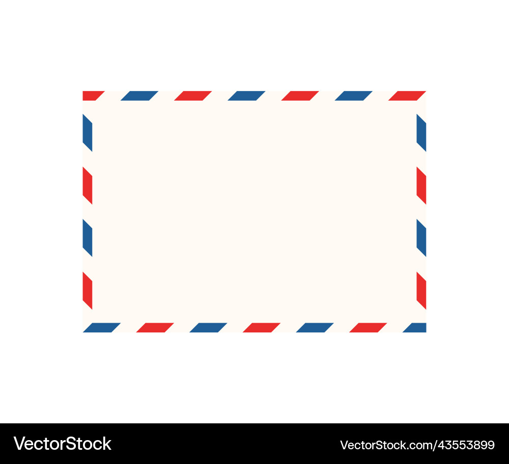Air mail letter frame airmail border with red Vector Image