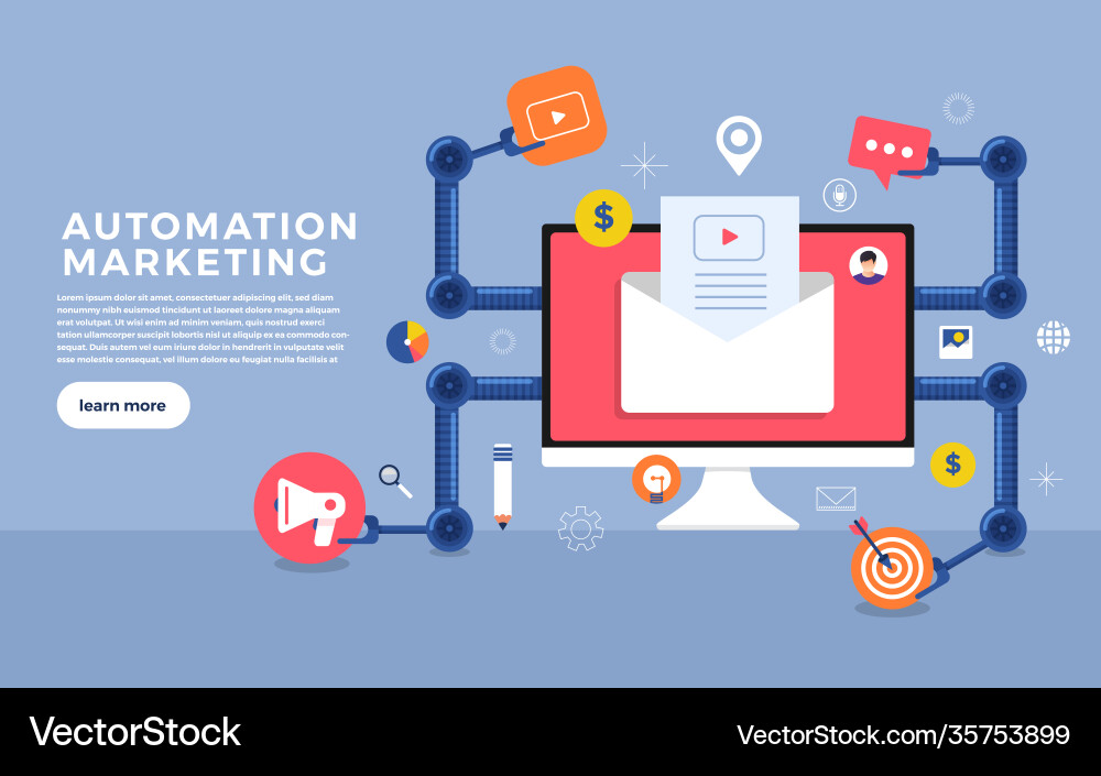 Automation marketing 03 Royalty Free Vector Image