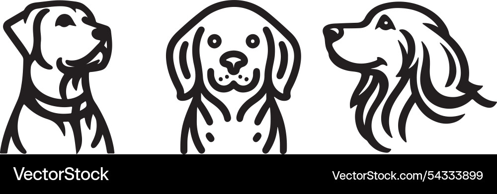 Dog logo outline shep Royalty Free Vector Image