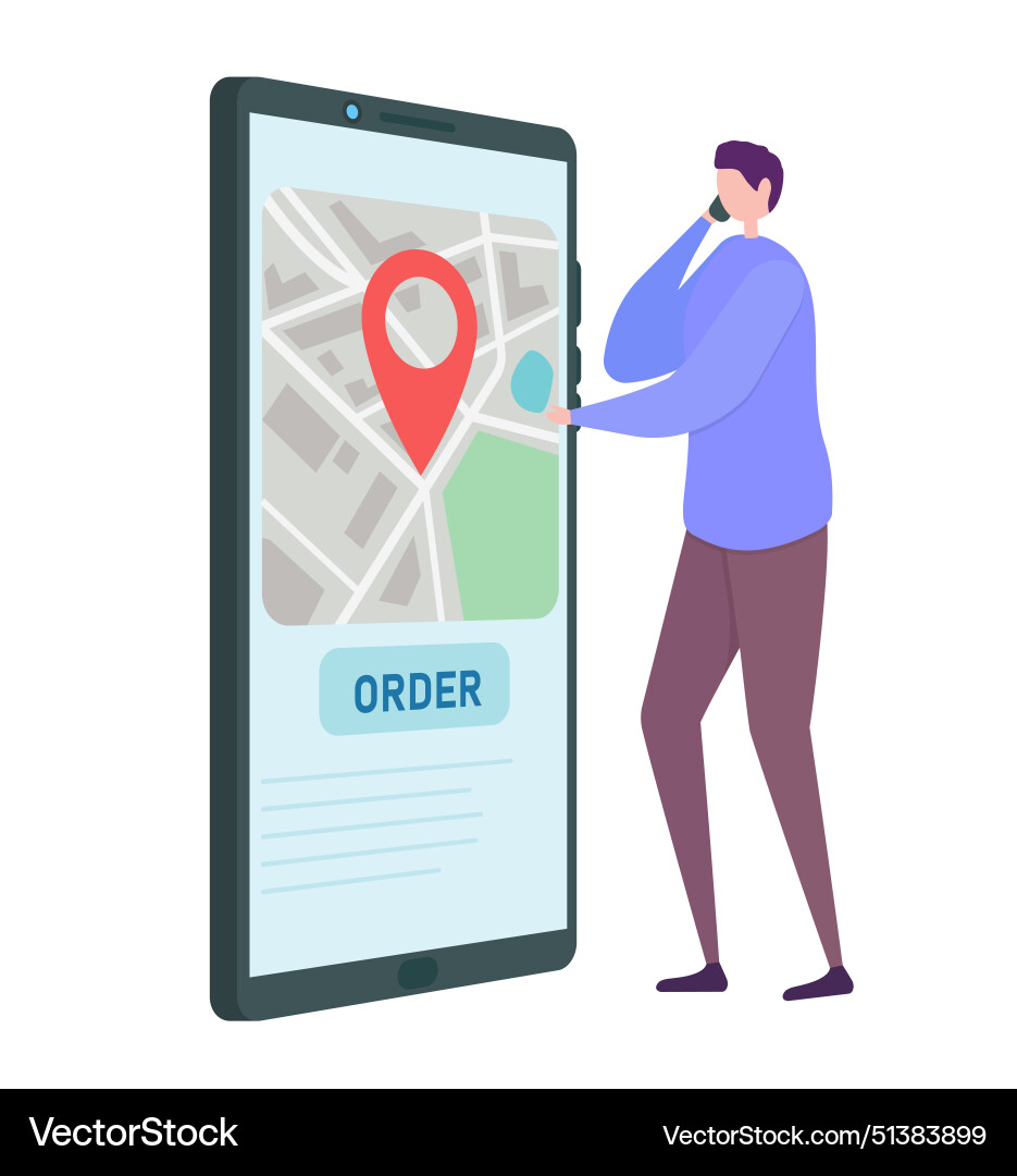 Food order and delivery concept flat design Vector Image