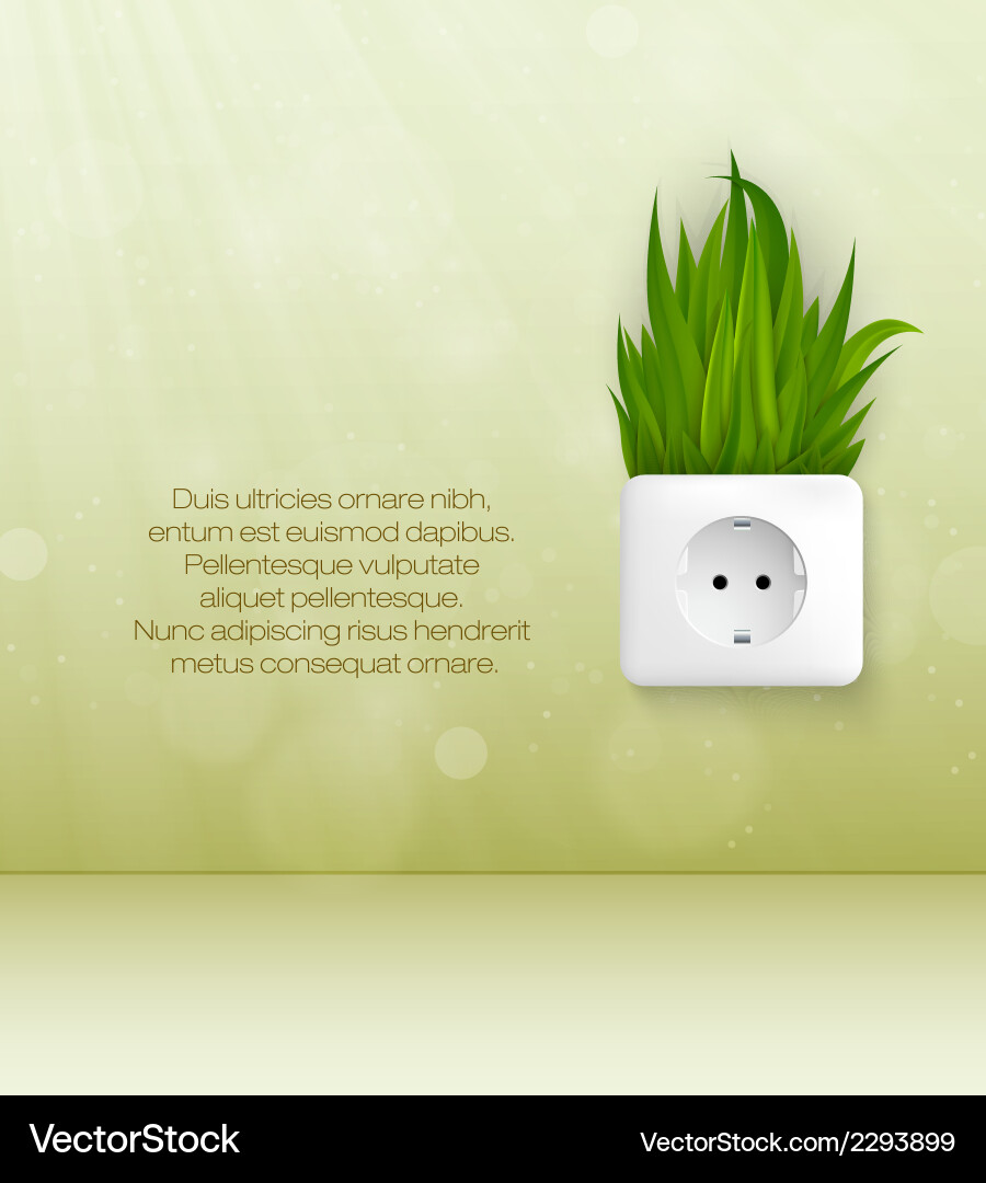 Green socket with grass Royalty Free Vector Image