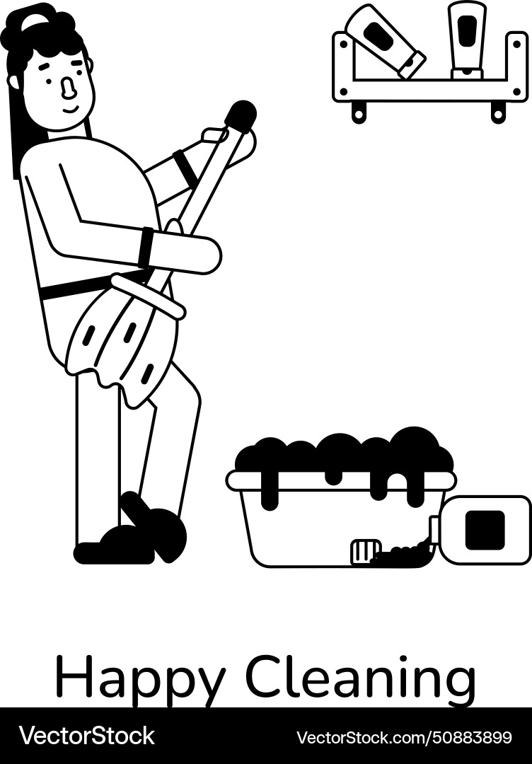 Happy cleaning Royalty Free Vector Image - VectorStock