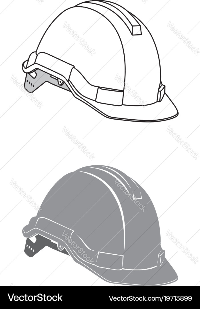 Hardhat angled view Royalty Free Vector Image - VectorStock