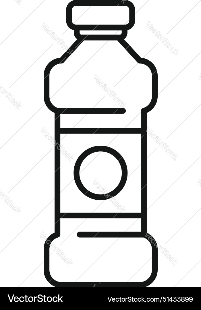 Line art of a plastic water bottle Royalty Free Vector Image